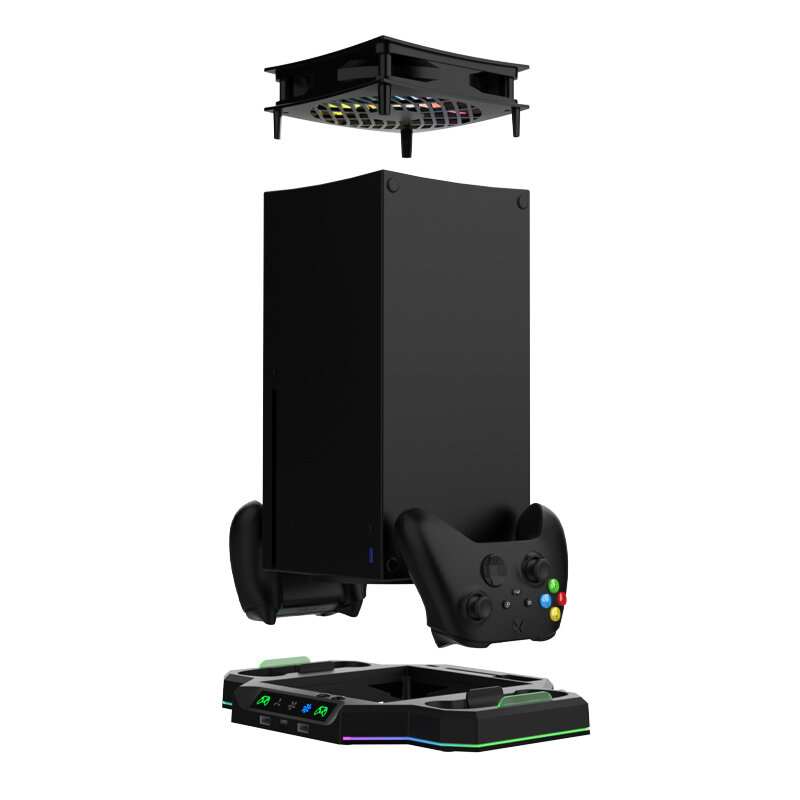HBX-608 Xbox Series X Charging Dock with Cooling Fan RGB Light and Disc ...