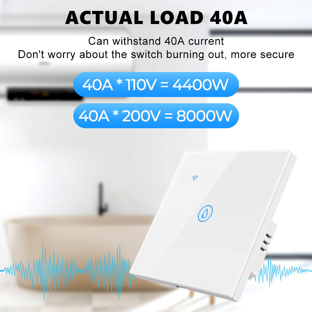 Tuya 40A Smart WiFi Bluetooth Water Heater Switch 8000W Timer Voice ... Tuya 40A Smart WiFi Bluetooth Water Heater Switch 8000W Timer Voice ...