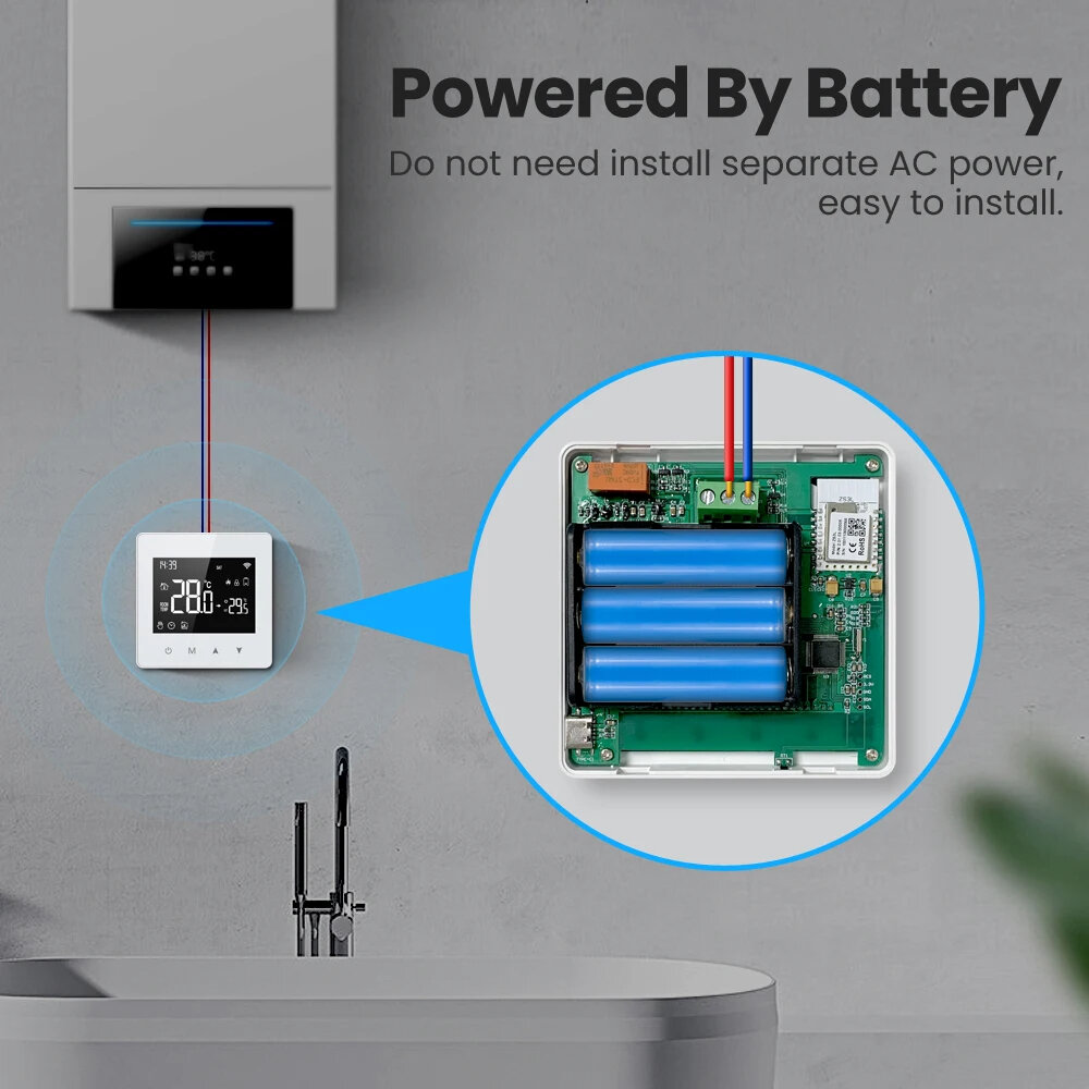 Tuya WiFi ZigBee Smart Thermostat Battery Powered for Water Gas Boiler ... Tuya WiFi ZigBee Smart Thermostat Battery Powered for Water Gas Boiler ...
